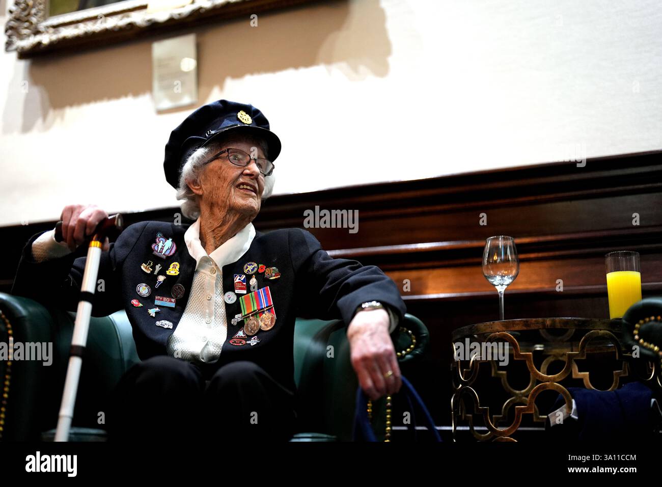 Robbie Hall, an 102-year-old WWII veteran, during an International ...