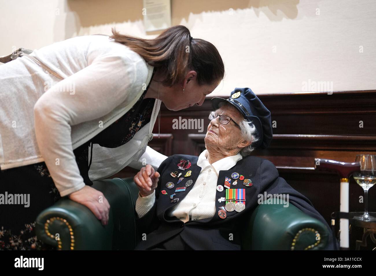 Robbie Hall, an 102-year-old WWII veteran, during an International ...