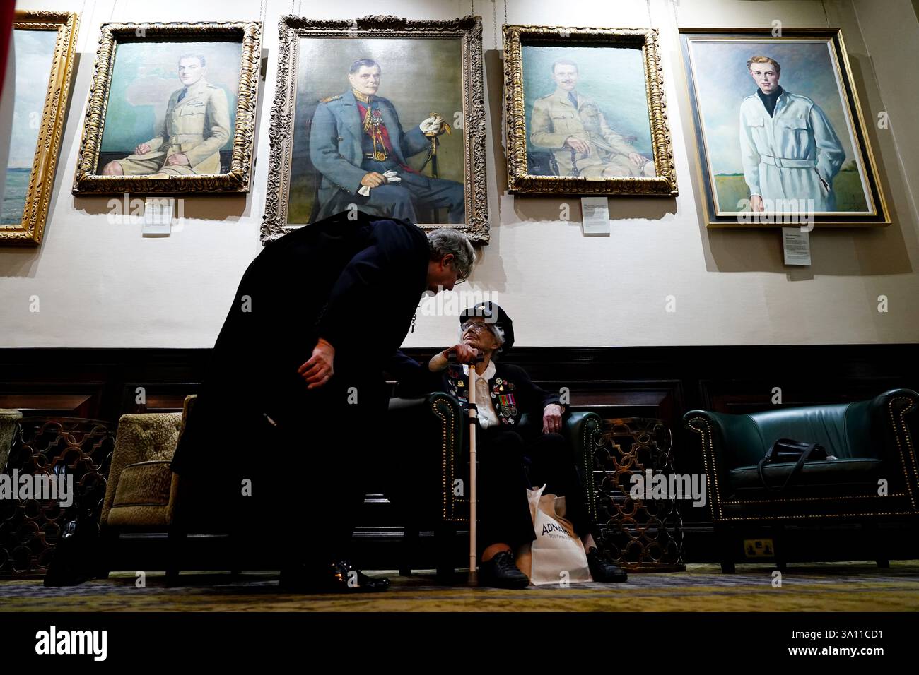 Robbie Hall, an 102-year-old WWII veteran, during an International ...