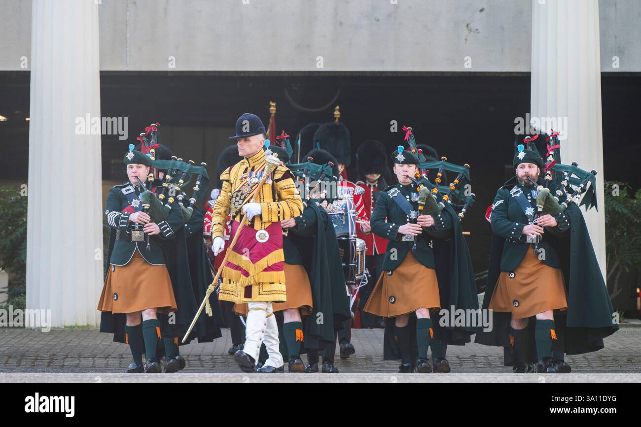 Wellington Barracks, London, UK. 6th March, 2025. Annual inspection of the Guards by the General ...