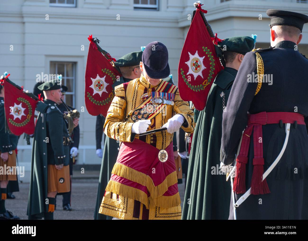 Wellington Barracks, London, UK. 6th Mar, 2025. Annual inspection of the Guards by the General ...