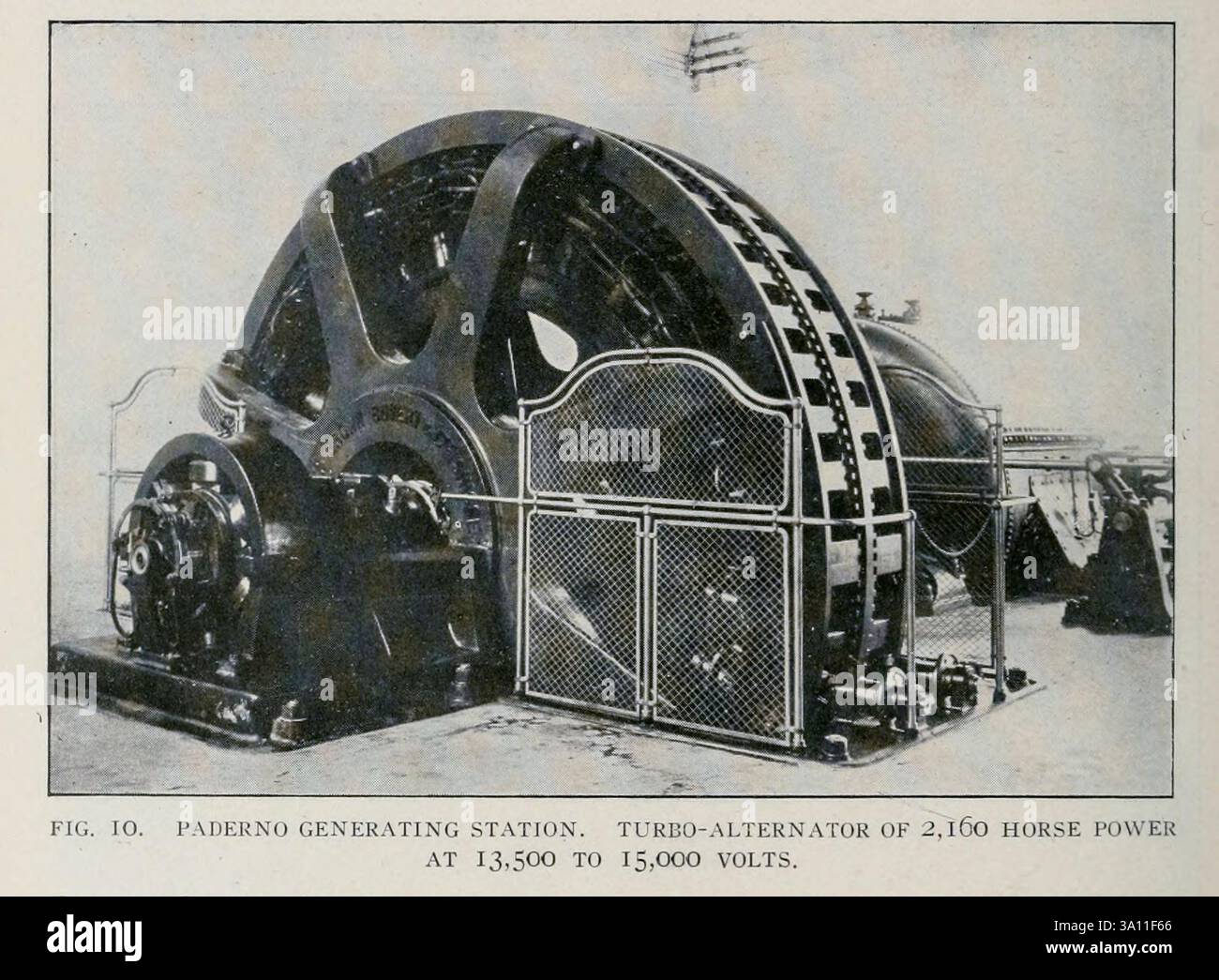 PADERNO HYDRO-ELECTRIC STATION, TURBO-ALTERNATOR OF 2,l60 HORSE POWER ...