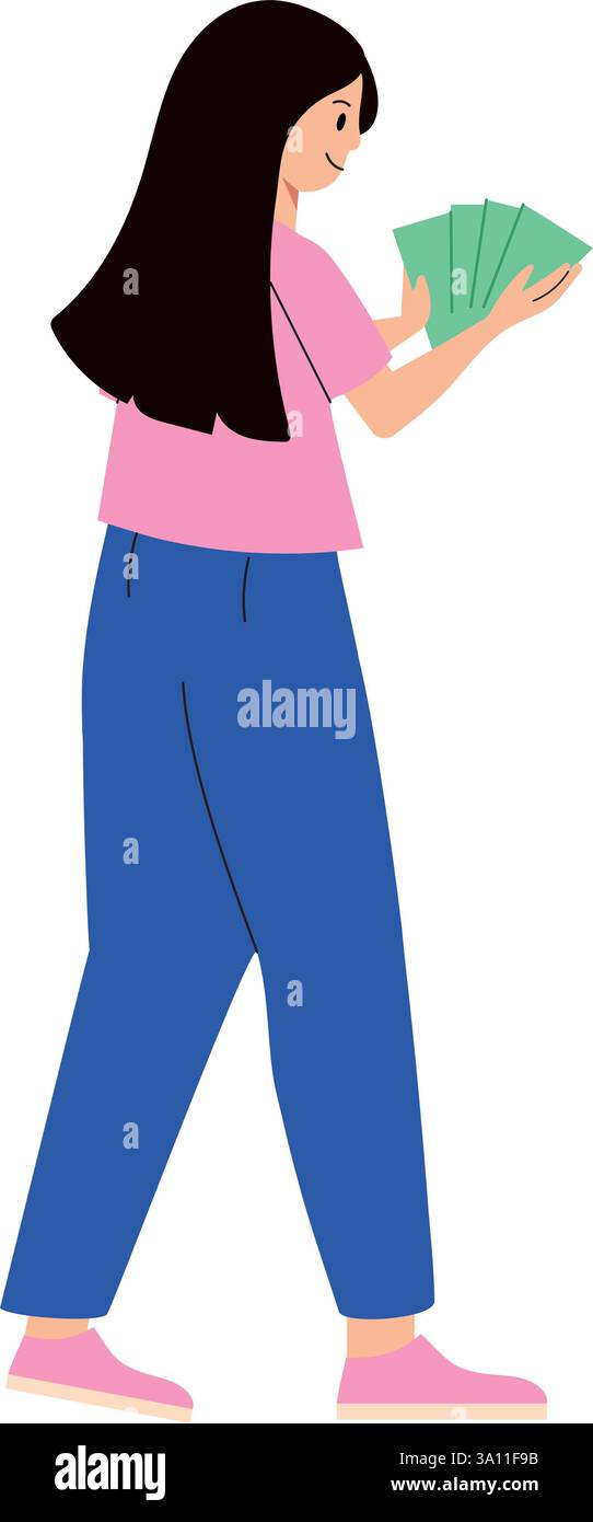 Counting Money Standing Stock Vector Image & Art - Alamy