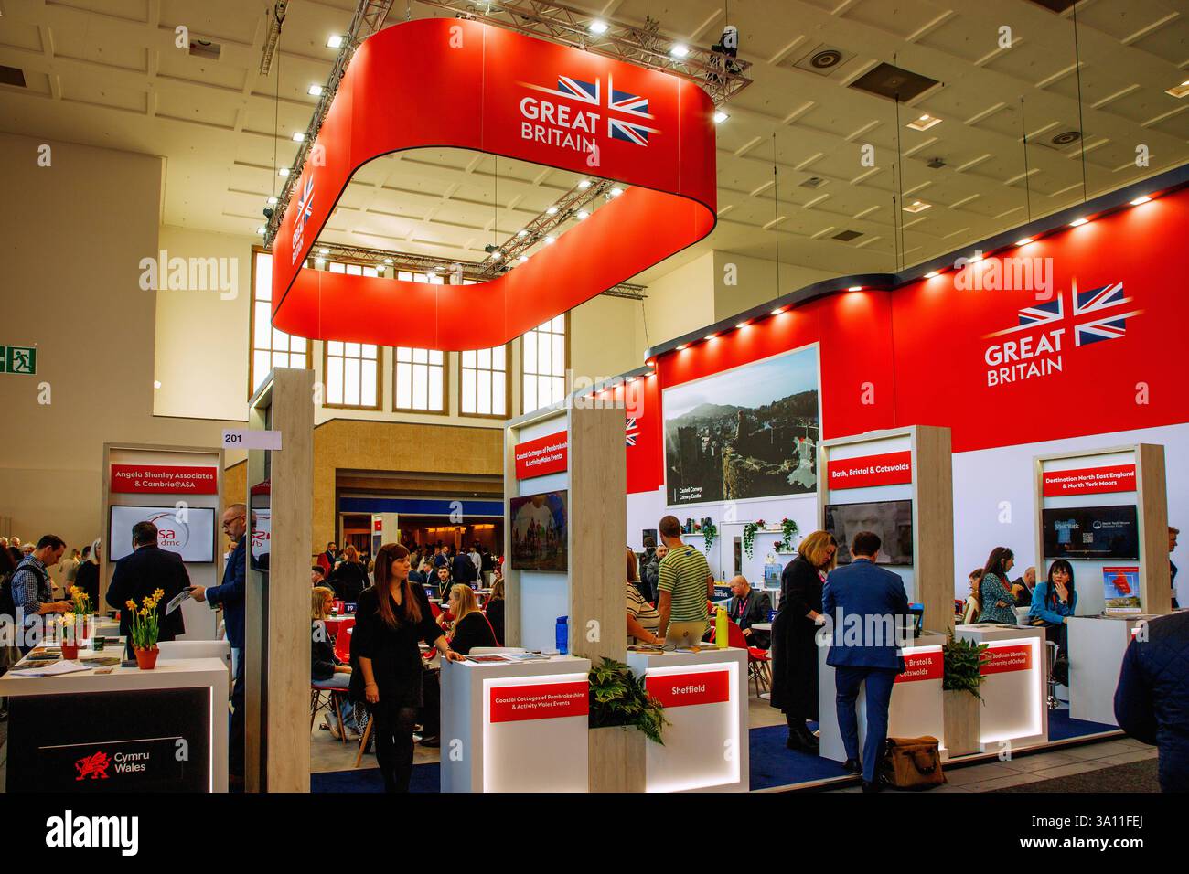 Internationale Tourismusbörse Berlin ITB, Stand von Großbritannien VisitBritain, Besucher und ...