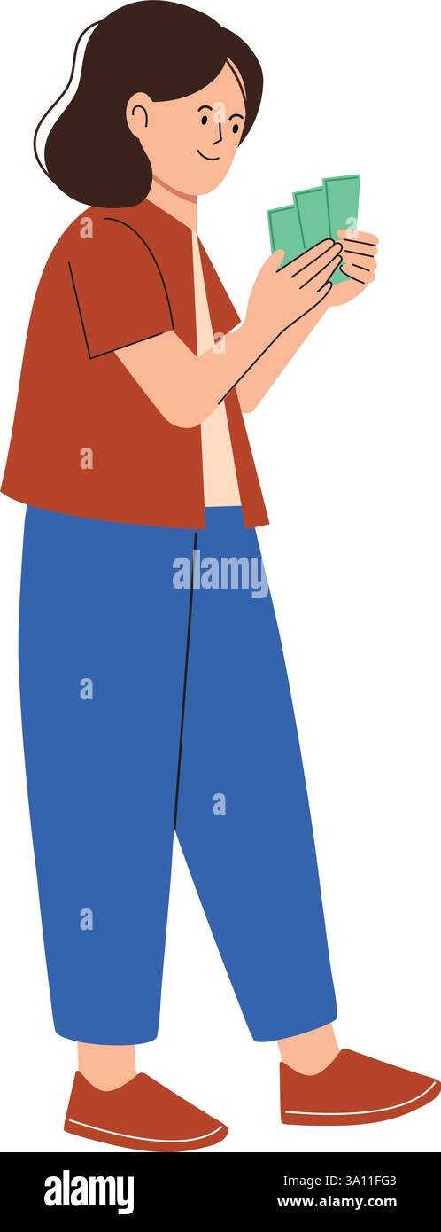 Counting Money Person Stock Vector Image & Art - Alamy