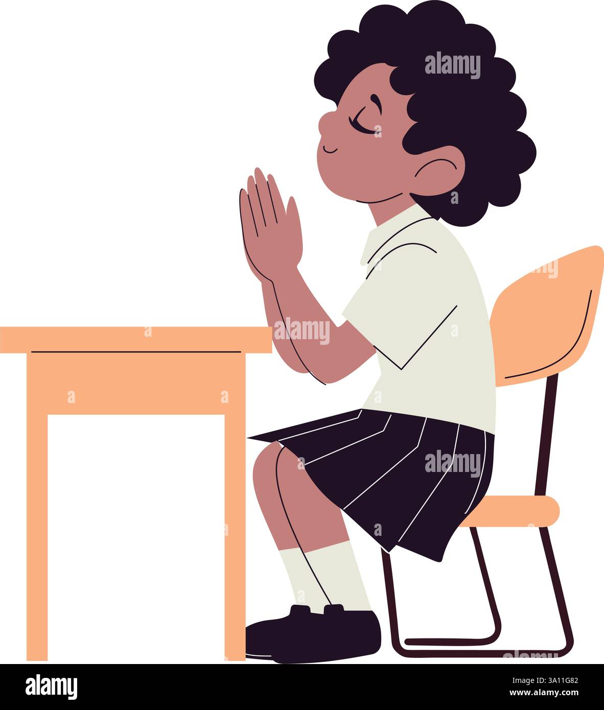 Student Praying Classroom Stock Vector Image & Art - Alamy