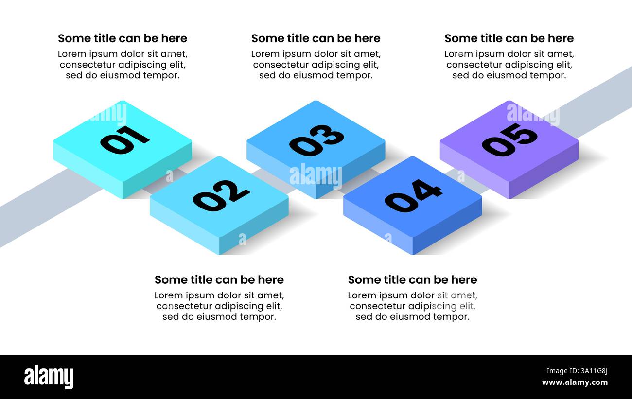 Infographic template with 5 options or steps. Isometric segments. Can be used for workflow ...