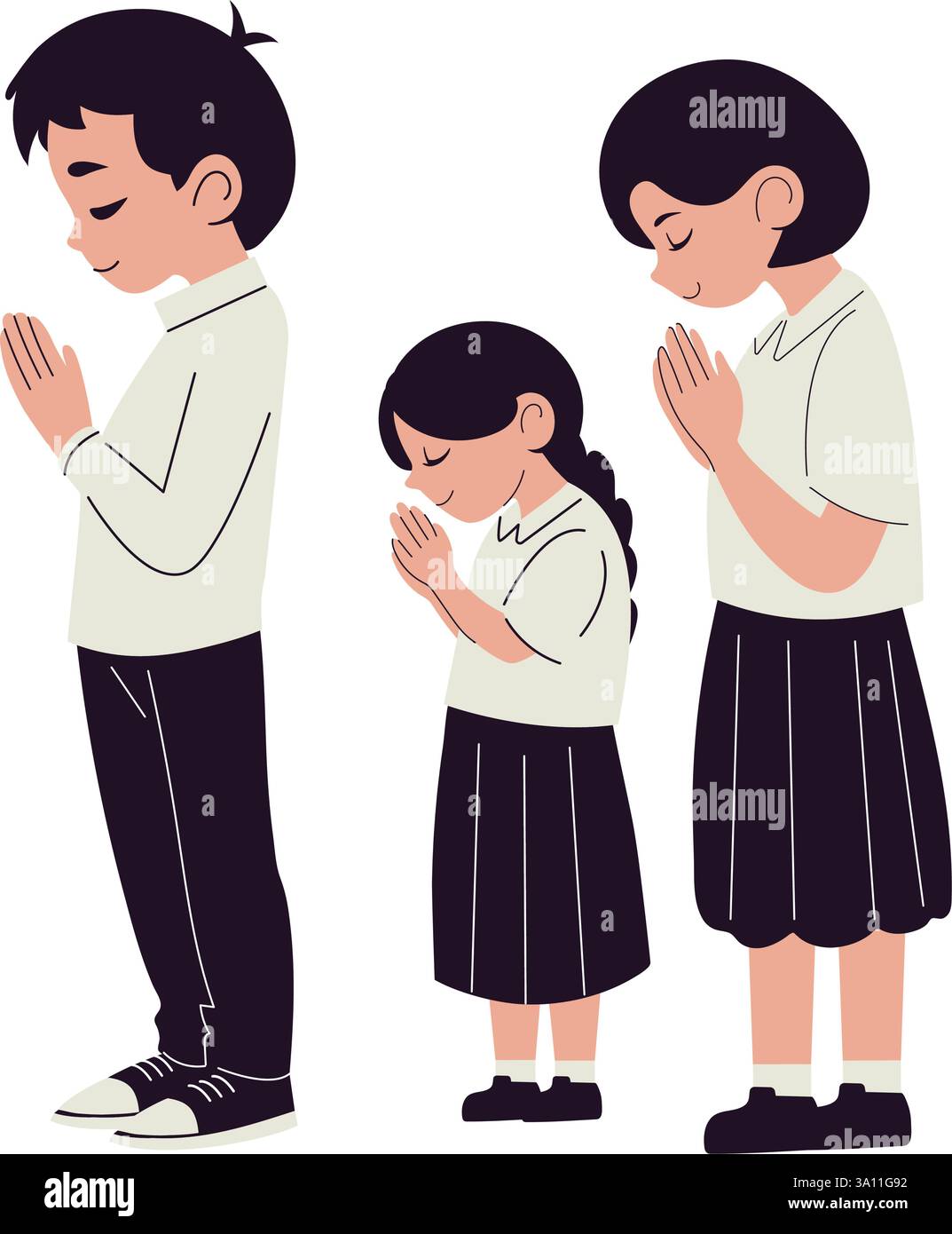 Students praying Stock Vector Images - Alamy