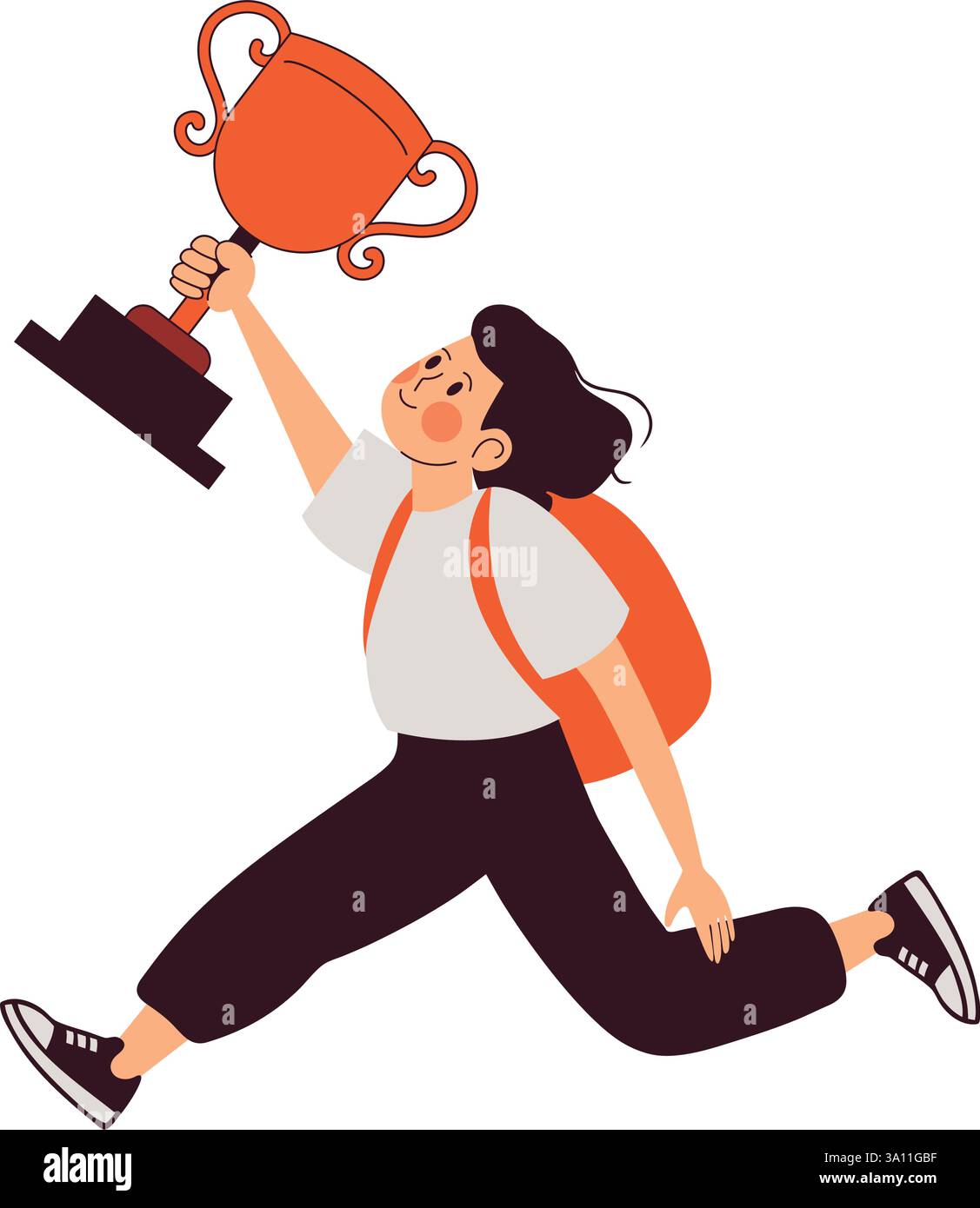 Best Student Running Excited with Trophy Stock Vector Image & Art - Alamy