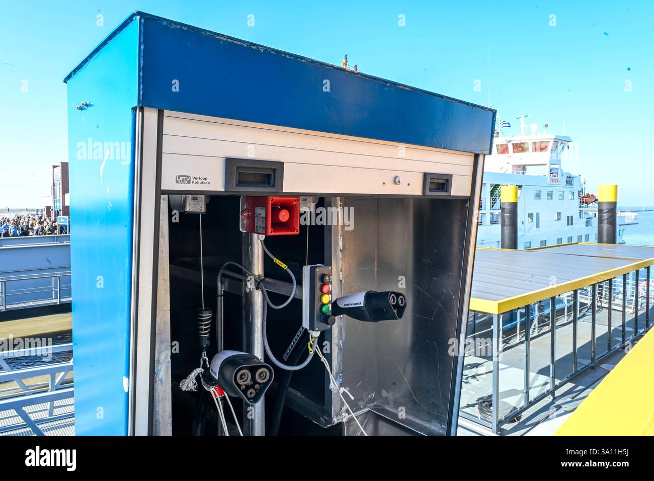 06 March 2025, Lower Saxony, Norderney: The power connections for the ...