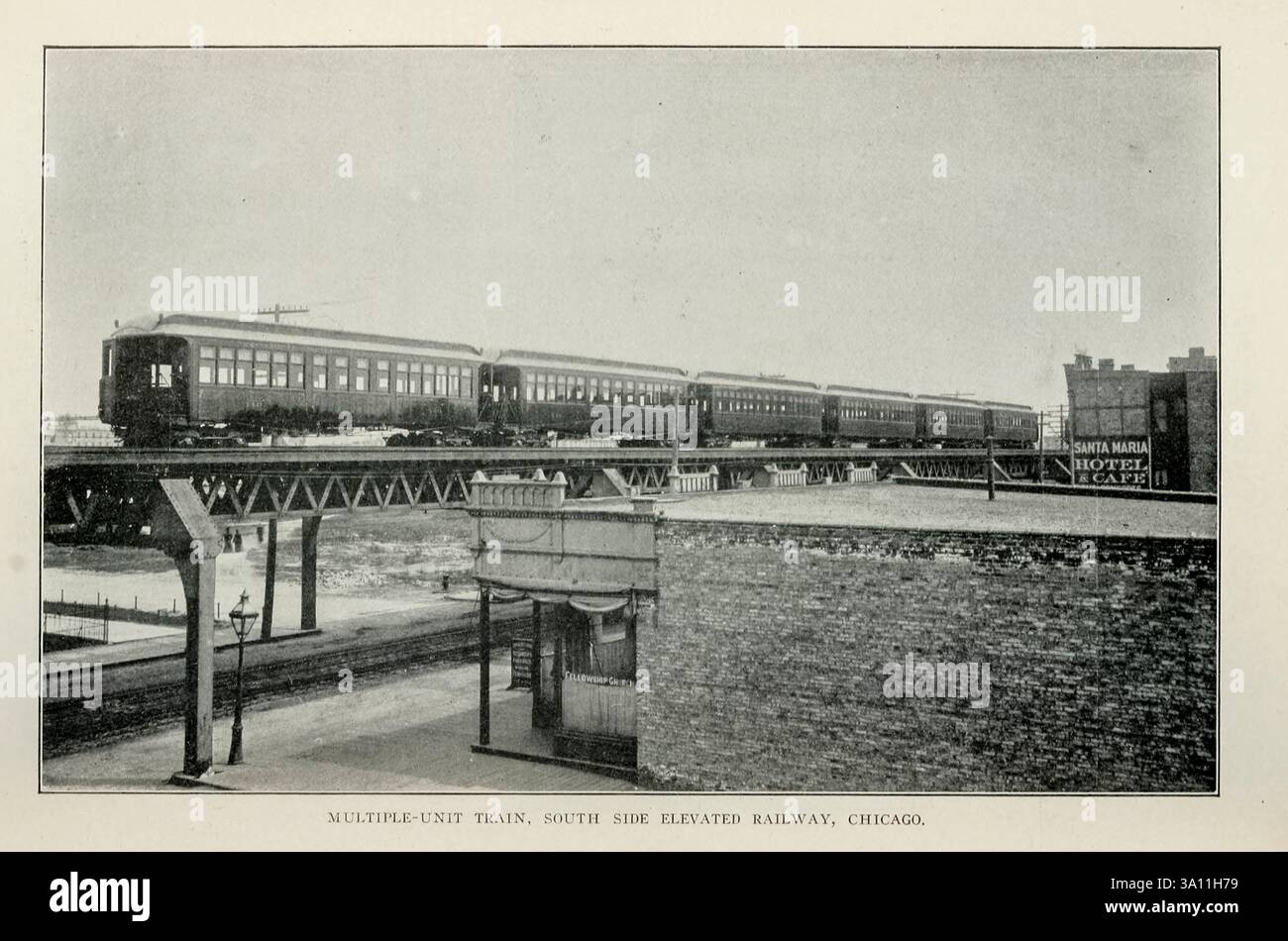 MULTIPLE-UNIT TRAIN, South Side Elevated Railway, Chicago from the ...