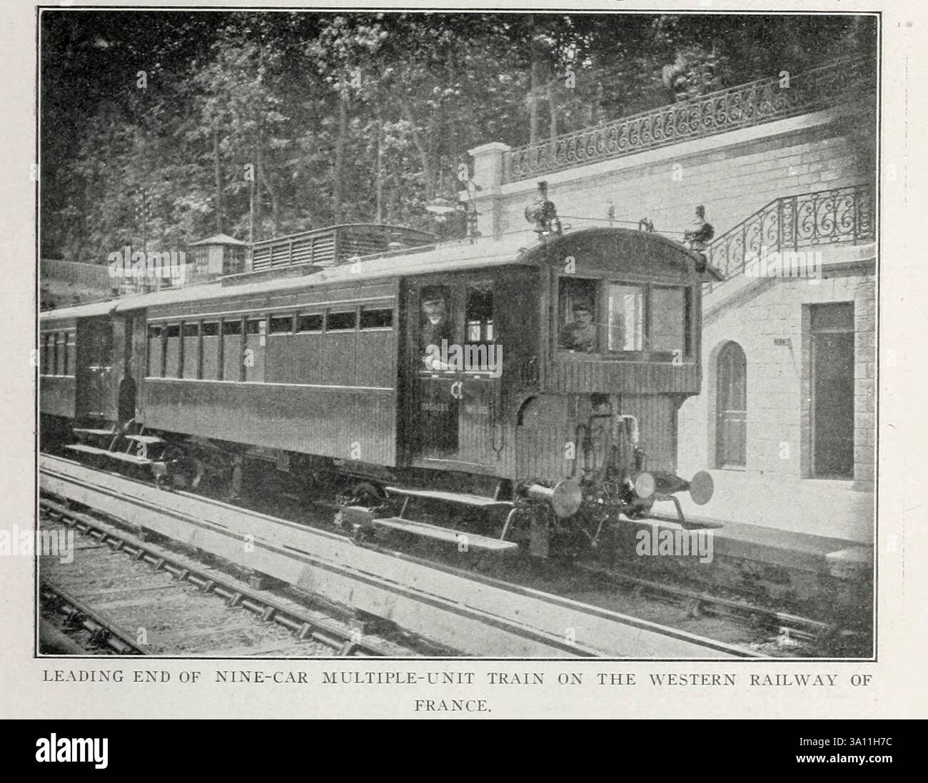 LEADING END OF NINE-CAR MILTIPLE-UNIT TRAIN ON THE WESTERN RAILWAY OF ...