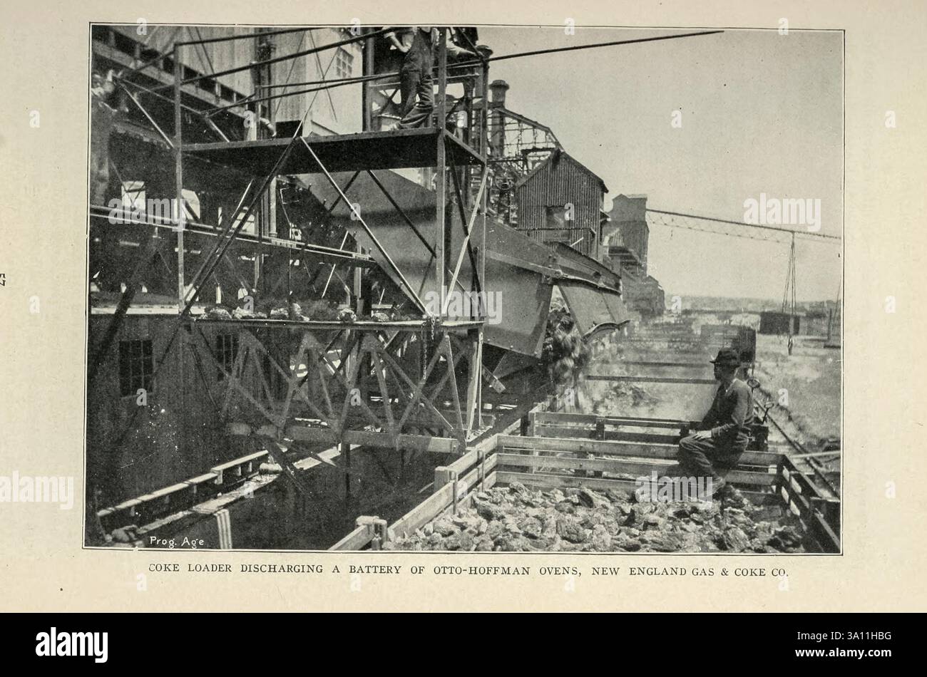 Coke loader discharging a Battery of Otto-Hoffman by-product ovens New ...