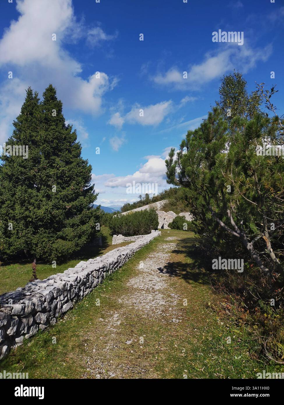 The trenches of Monte Zugna, a historic remnant of World War I set in ...