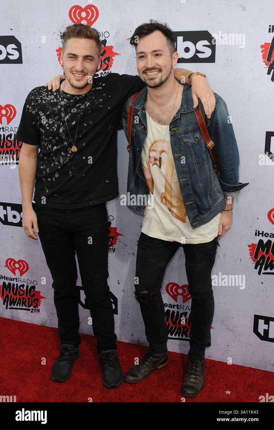 Kendall Schmidt (L) arriving at the iHeartRadio Music Awards at The ...