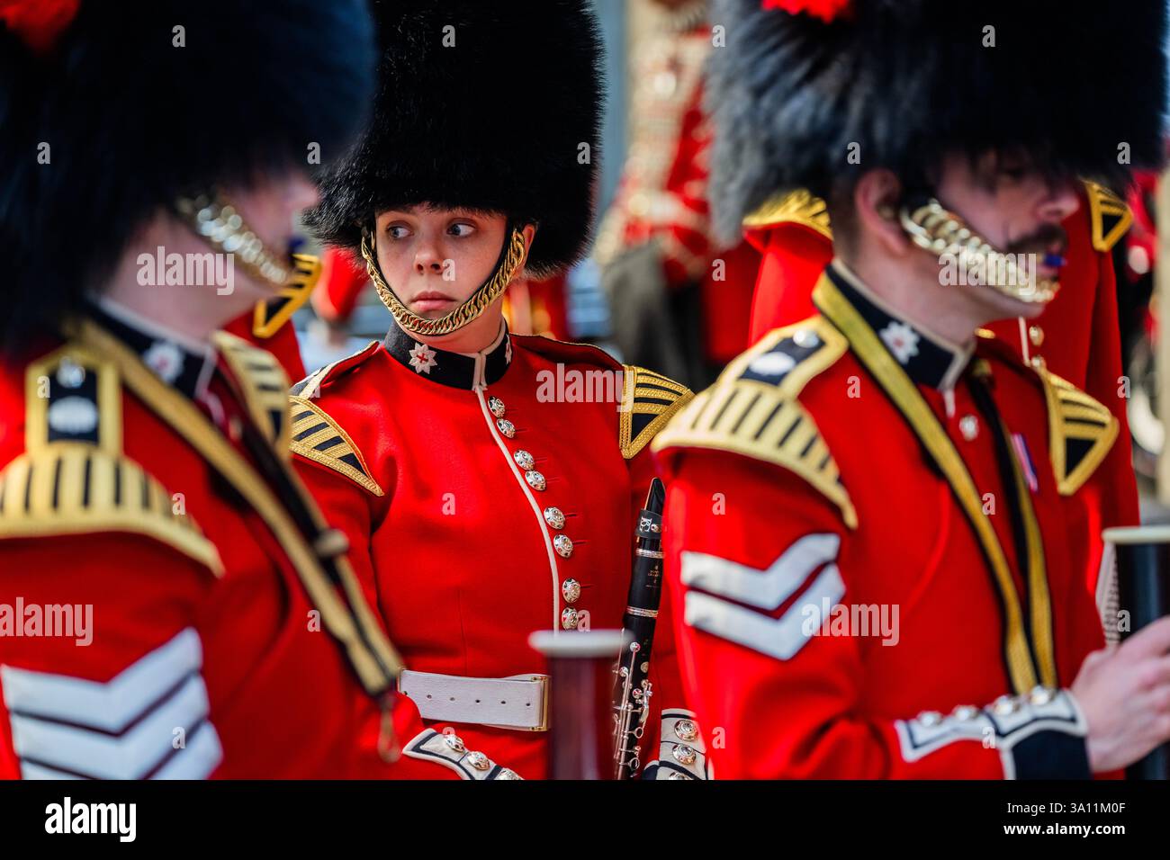 London, UK. 6th Mar, 2025. 7 Company Coldstream Guards prepare (incl a ...