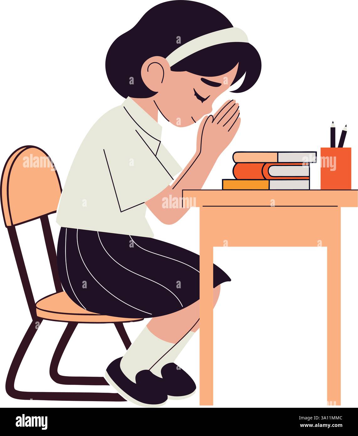 Student Praying Classroom Stock Vector Image & Art - Alamy