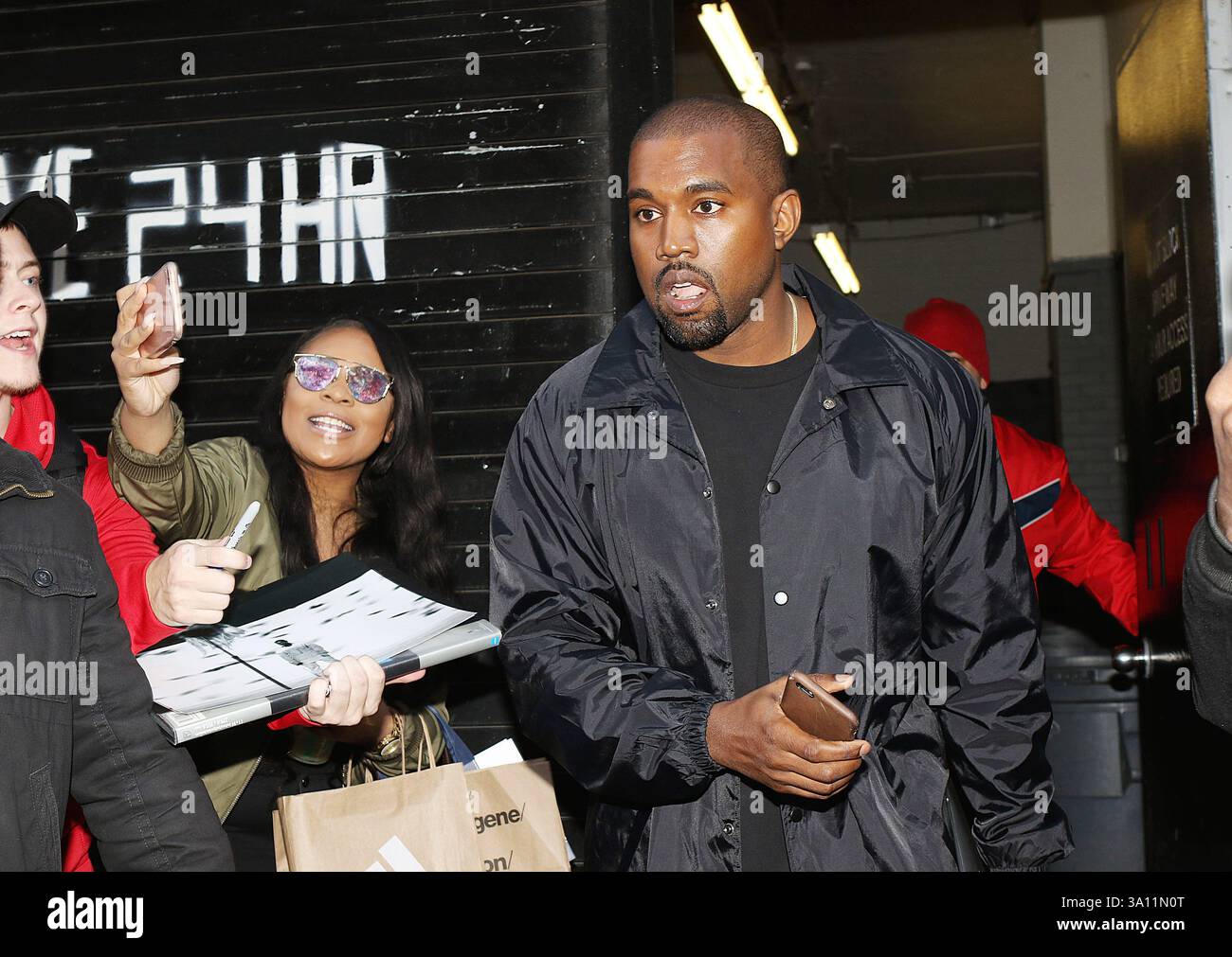 Rapper Kanye West was out in Manhattan on April 16 2016 in New York ...