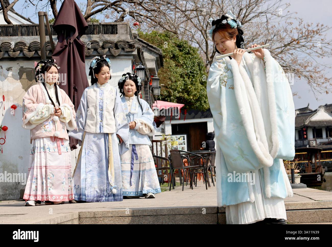 Shanghai, China. 6th Mar, 2025. Women in traditional Chinese Hanfu ...
