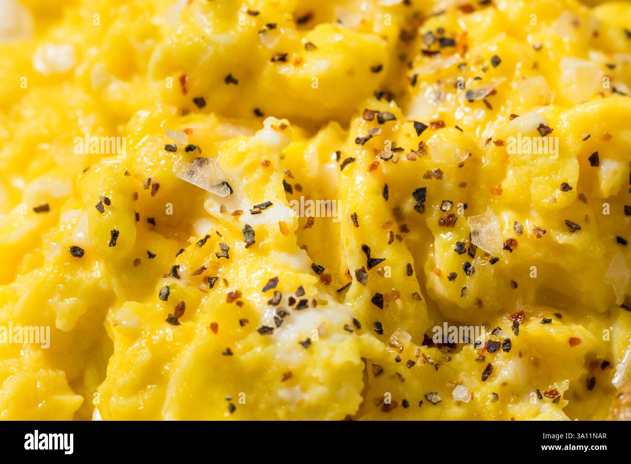 Homemade Organic Scrambled Eggs for Breakfast with Salt and Pepper ...