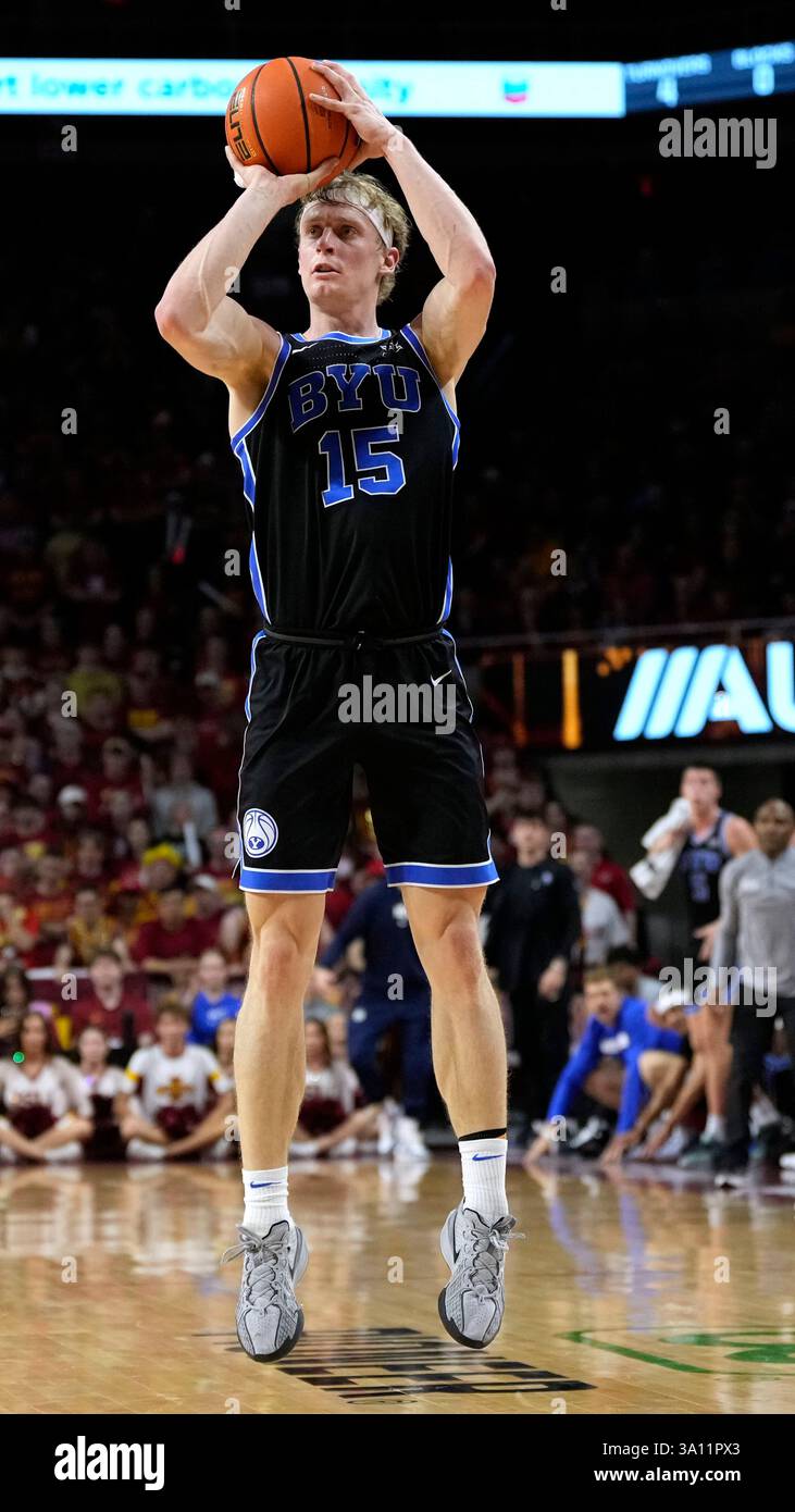 BYU forward Richie Saunders shoots during the first half of an NCAA ...