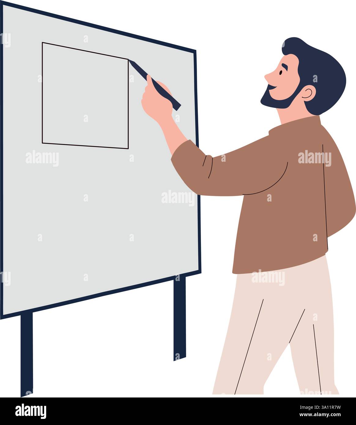 Teacher Drawing Whiteboard Stock Vector Image & Art - Alamy