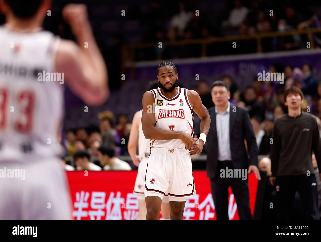 Beijing, China. 6th Mar, 2025. Ruben Nembhard of Zhejiang Golden Bulls ...