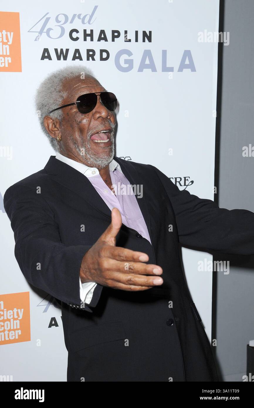 Morgan Freeman attending the 43rd Chaplin Award Gala at Alice Tully ...
