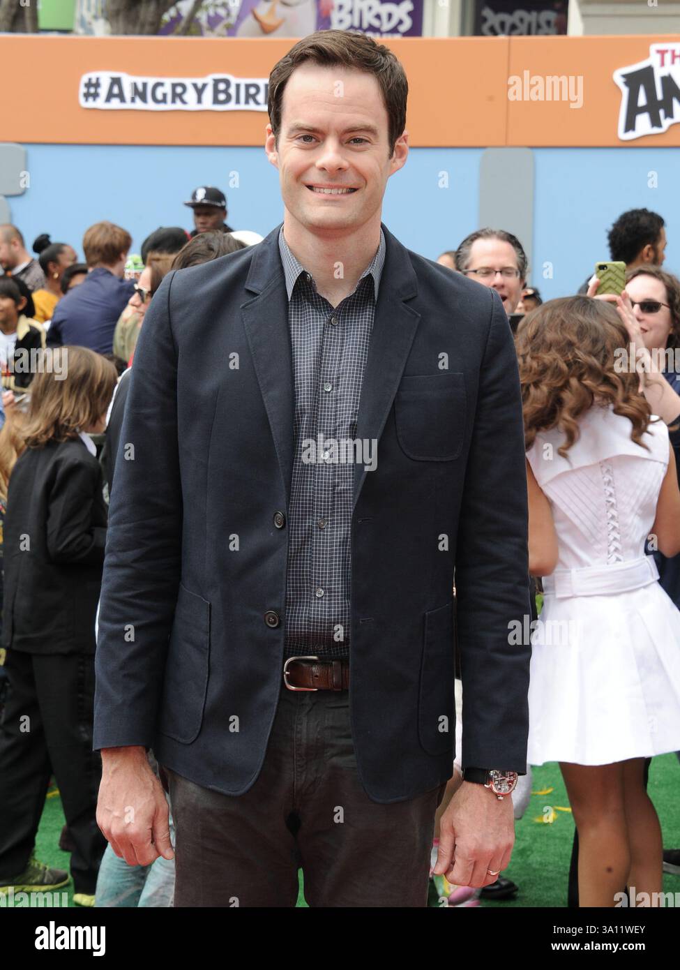 Bill Hader arriving at the premiere of Sony Pictures' 'The Angry Birds ...