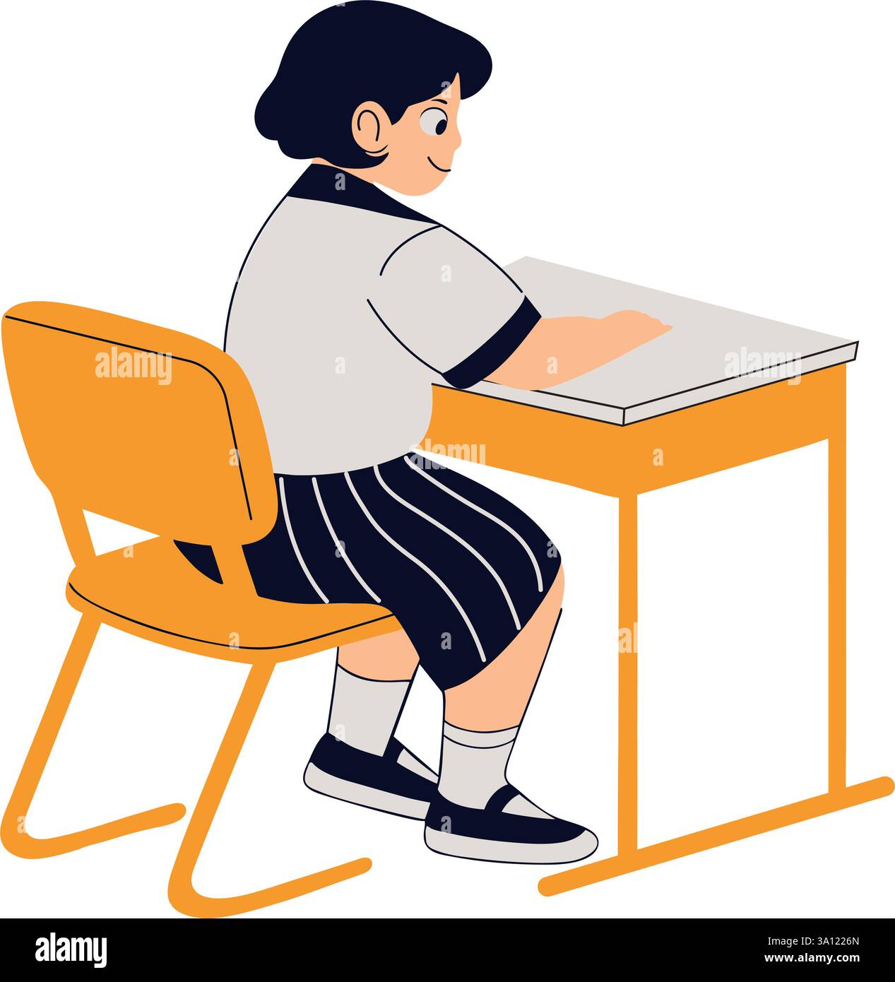Student at Desk Studying Focused Stock Vector Image & Art - Alamy