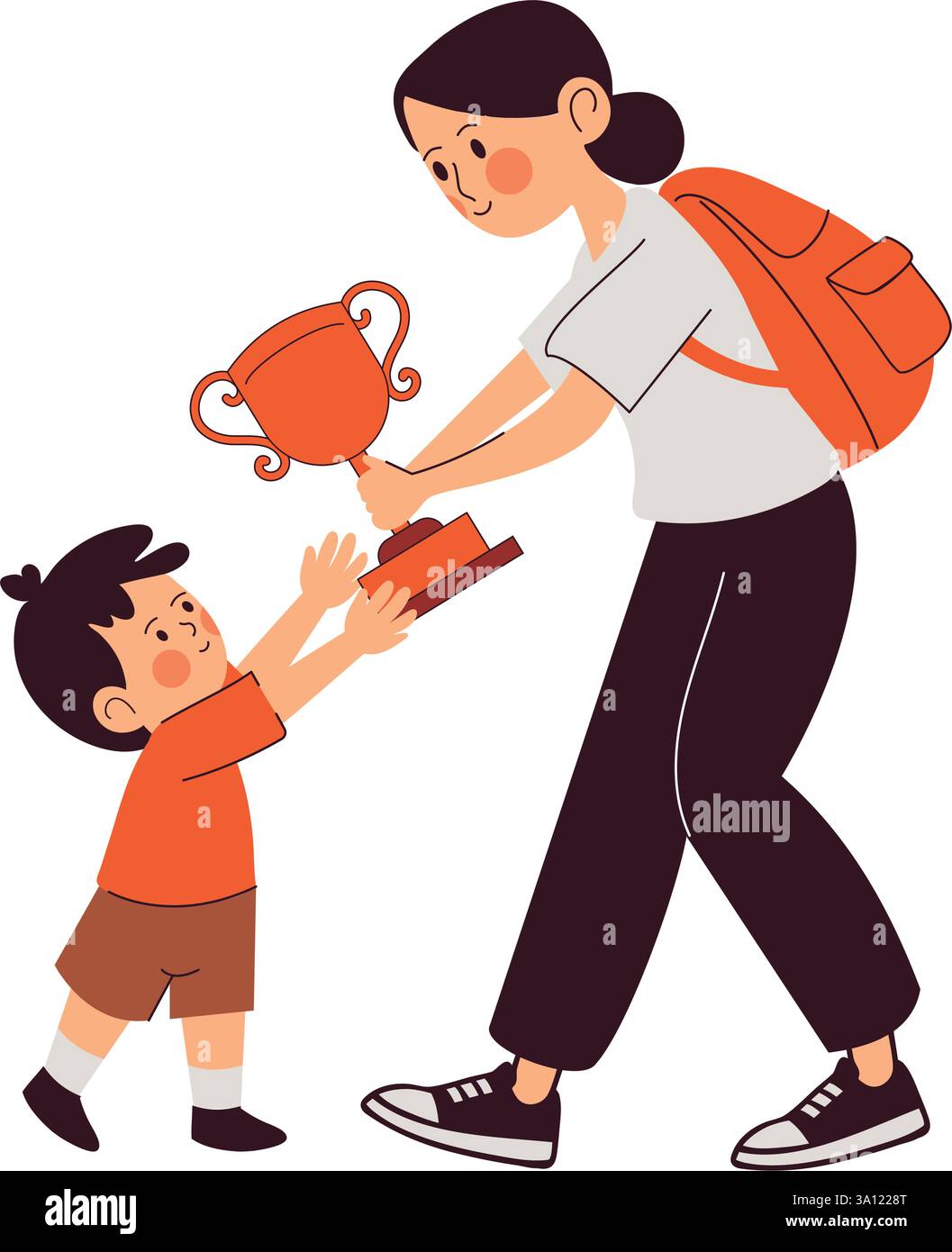 Best Student Receiving Trophy from Teacher Stock Vector Image & Art - Alamy