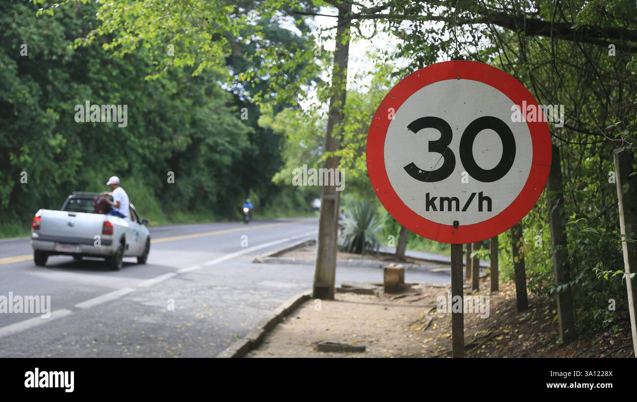 traffic sign salvador bahia, brazil - january 11, 2025: traffic sign ...