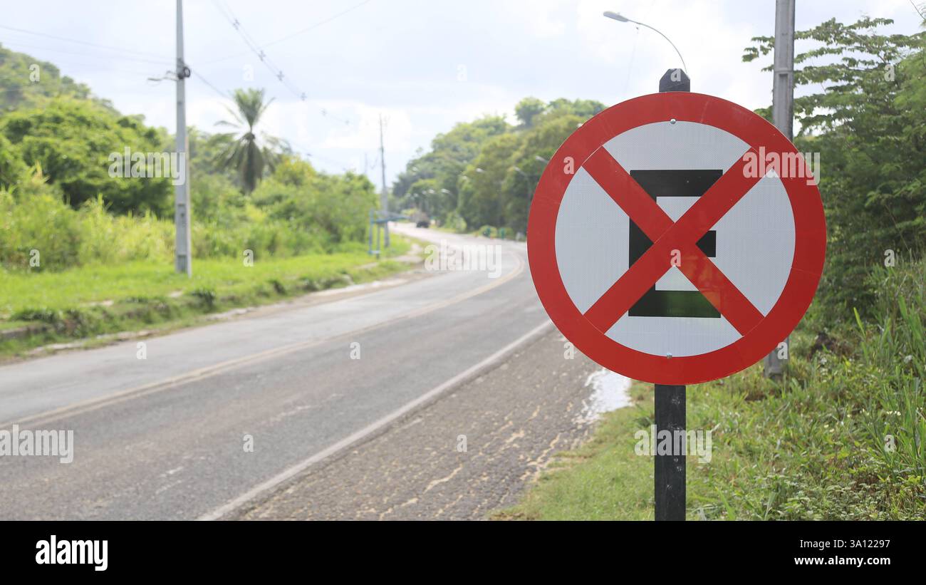 traffic sign salvador bahia, brazil - january 11, 2025: traffic sign ...