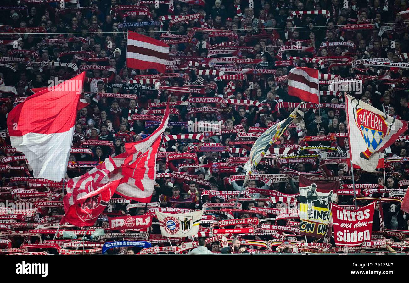 March 05 2025: Bayern Munich fans during a Champions League Round of 16 ...