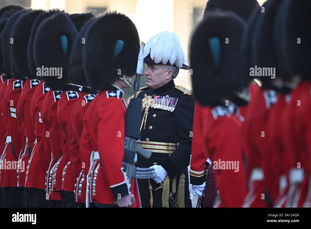 Wellington Barracks, London, UK. 6th Mar, 2025. Annual inspection of ...