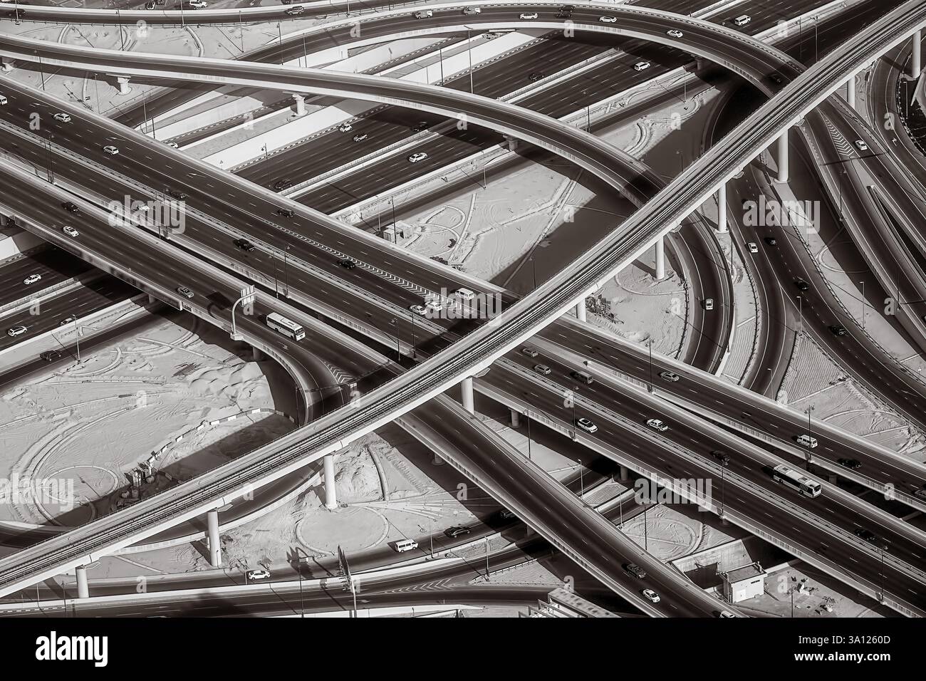Highway road intersection in Downtown Burj Dubai Stock Photo - Alamy