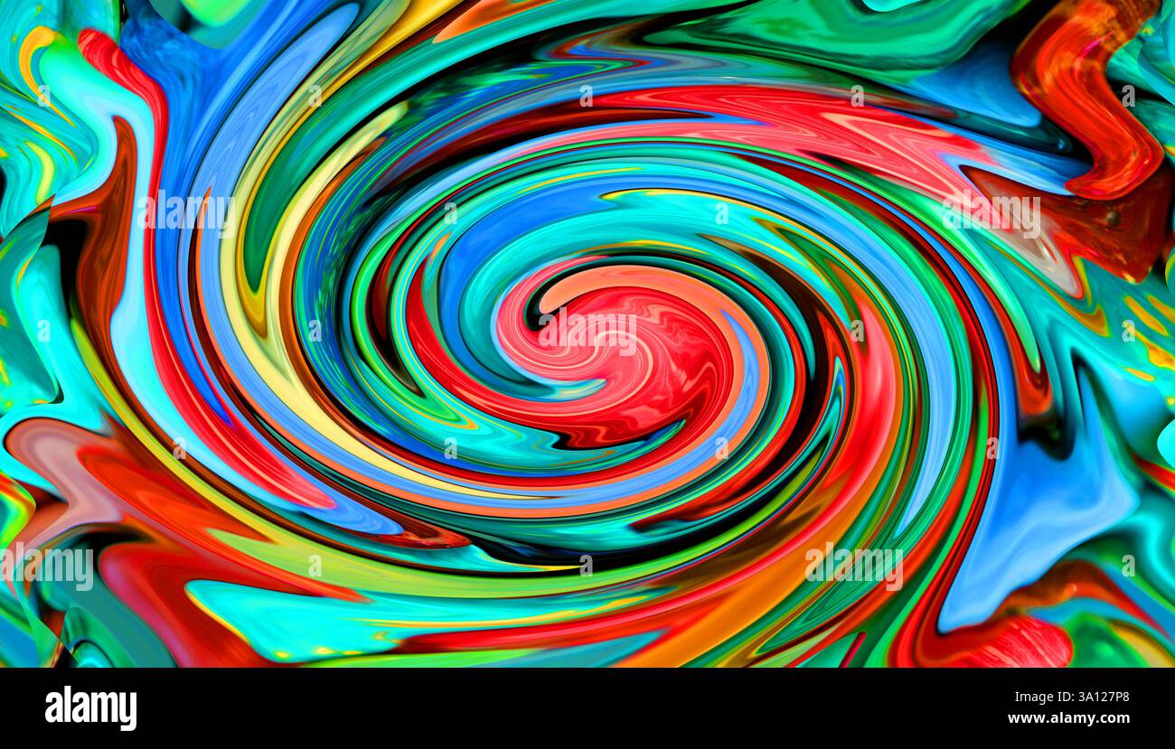 Illustration of eye-catching colorful artistic twisting spiral pattern ...
