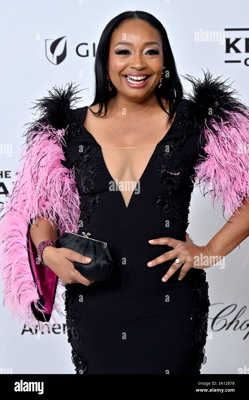 LOS ANGELES - MAR 2: Malina Moye at the Elton John Academy Awards ...