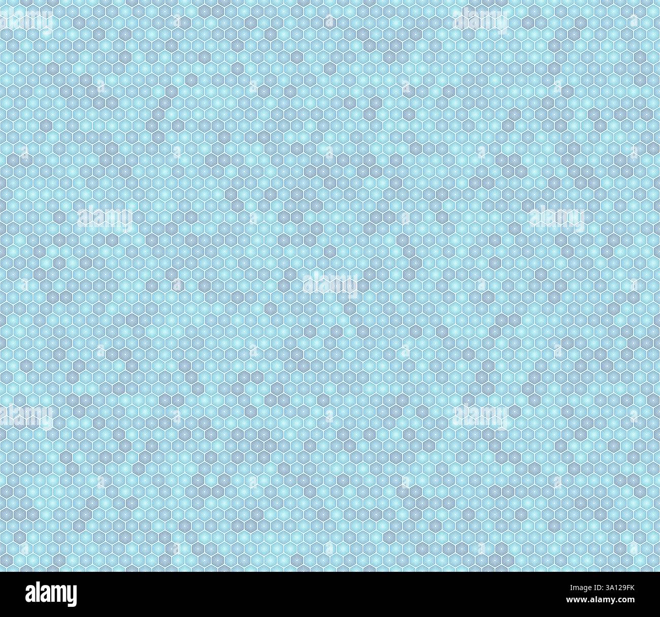 Pattern of hexagon shapes. Blue color tones gradients. Rounded stacked ...