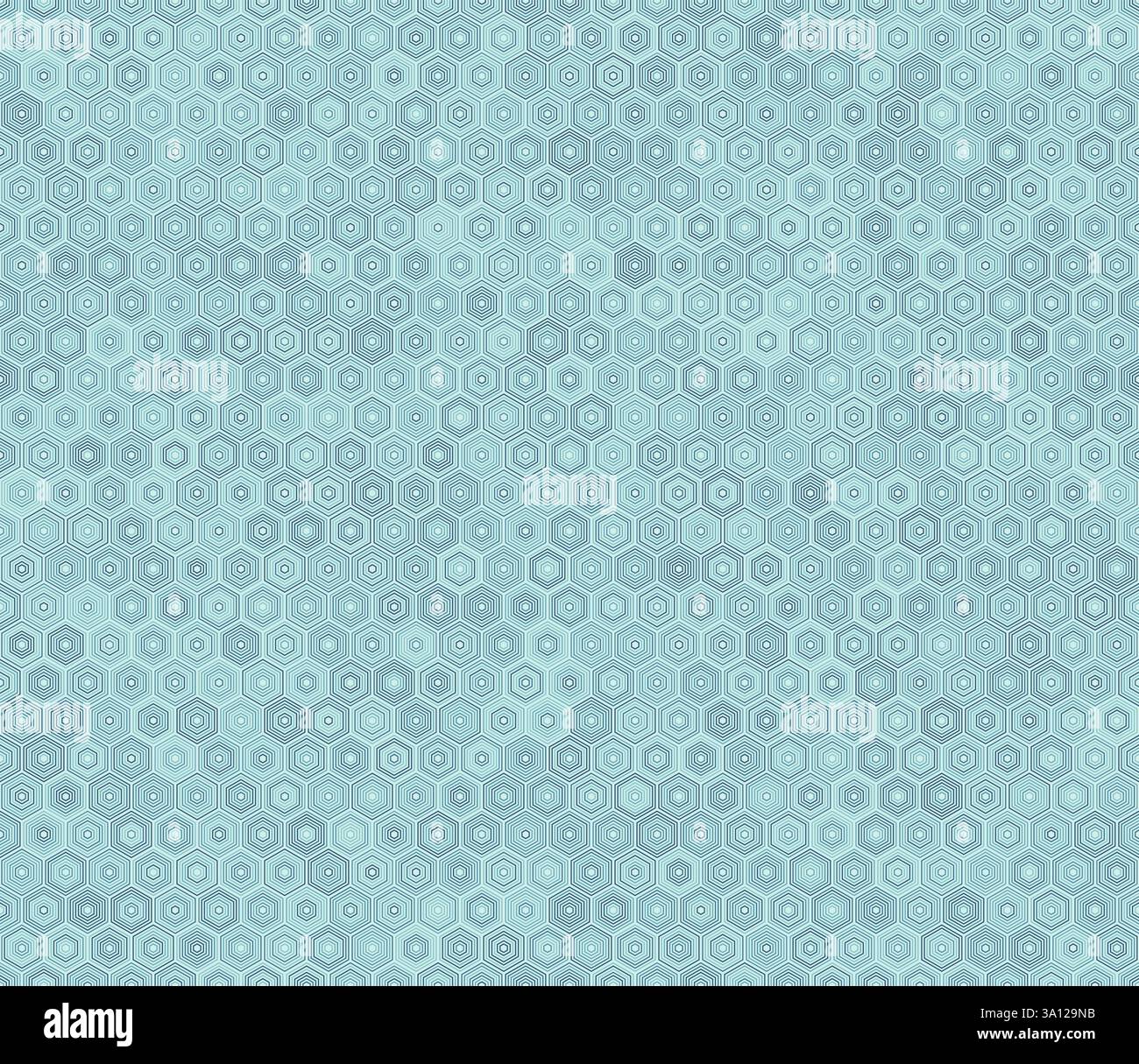Seamless Hexagon Pattern. Stacked hexagons mosaic pattern. Blue color tones. Hexagon shapes ...