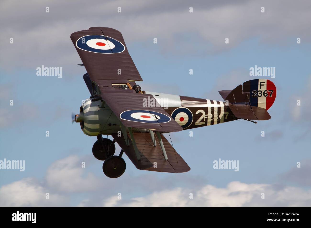Replica Sopwith Snipe, aeroplane, in flight Stock Photo - Alamy