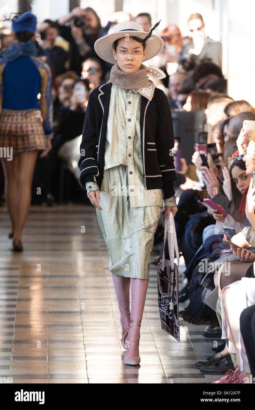A model walks the runway during the Francesca Liberatore Fall/Winter ...