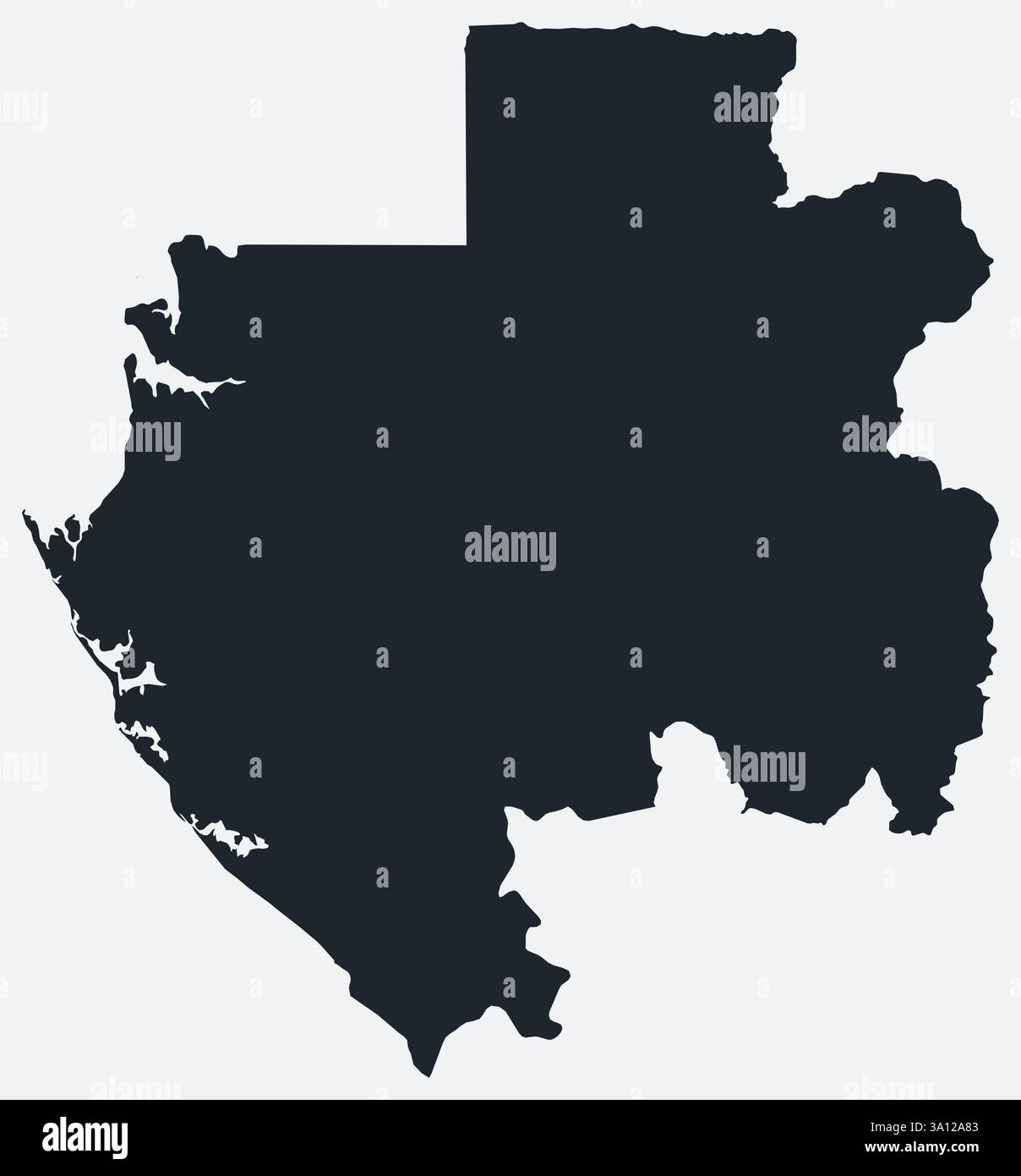 Gabon map. Just a simple border map. Shape of the country. Flat blank ...