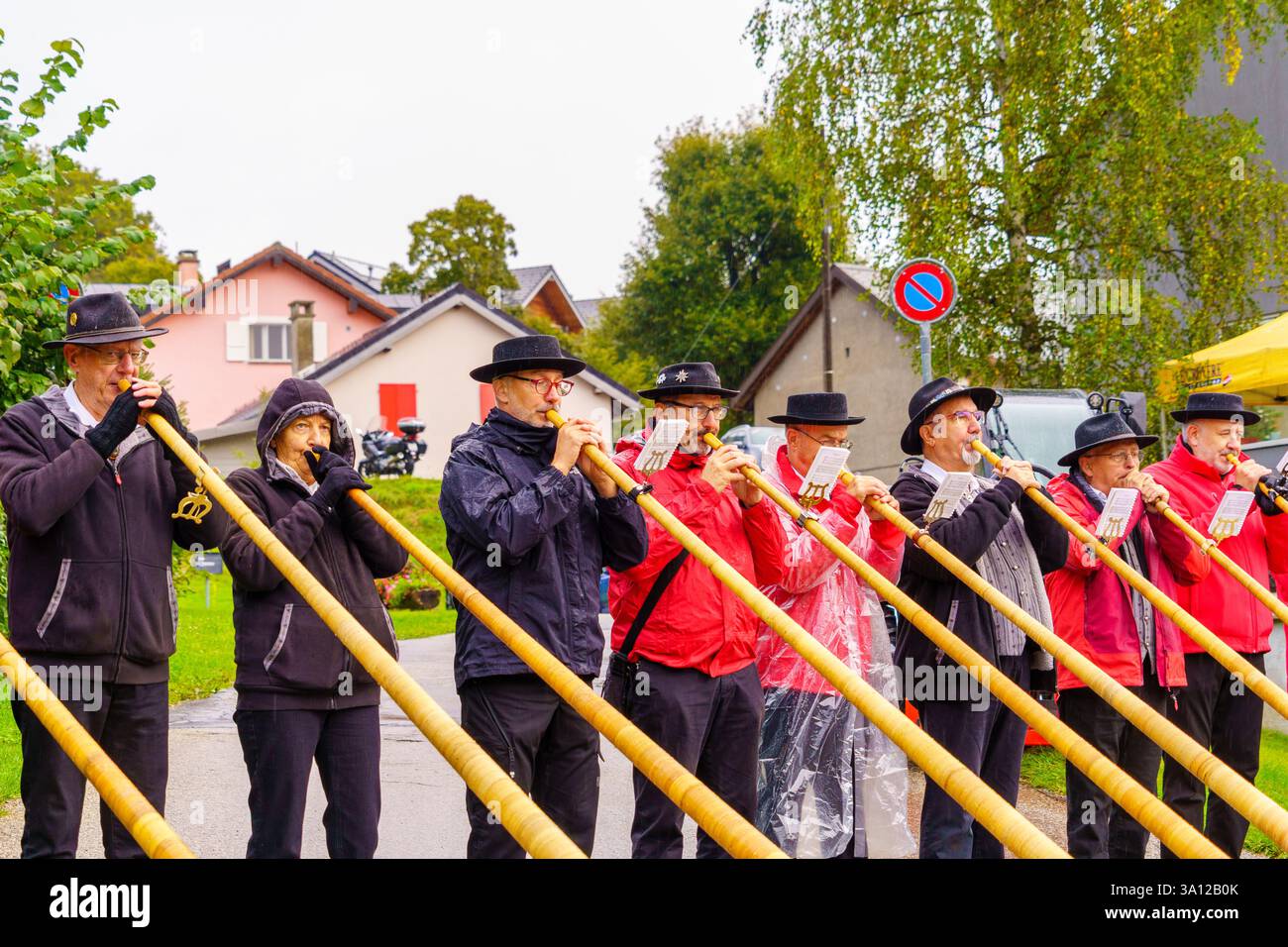 Saint-Cergue, Switzerland - September 28, 2024: People play with the ...
