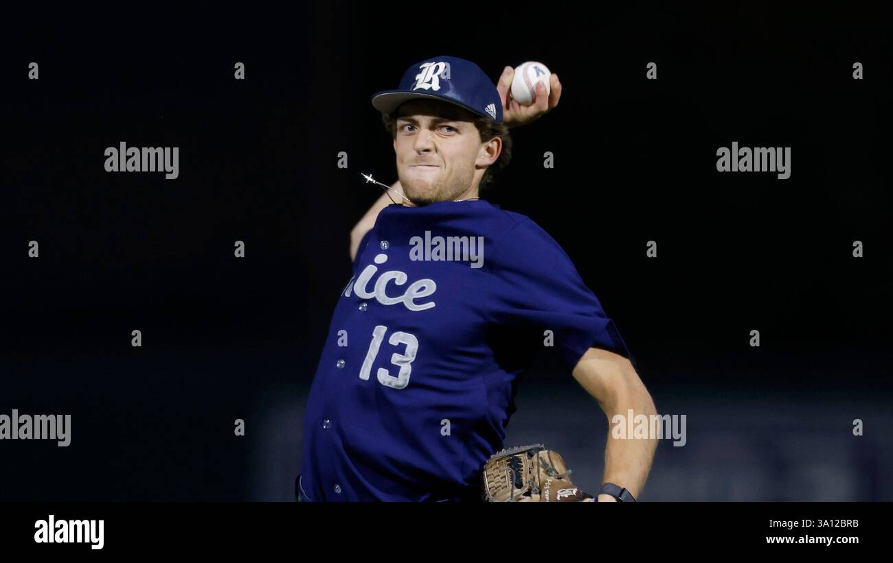 Rice pitcher Reed Gallant (13) during an NCAA baseball game against ...
