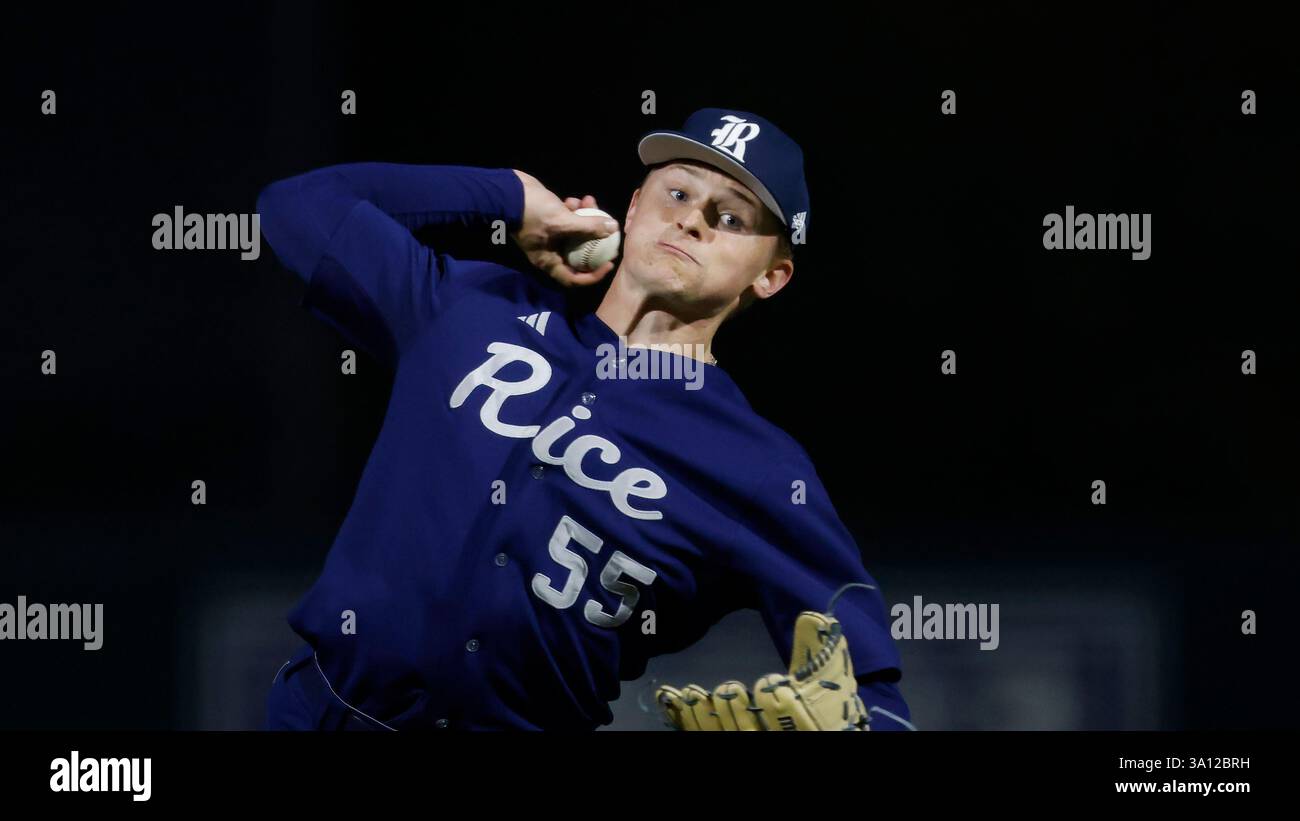 Rice pitcher Jackson Blank (55) during an NCAA baseball game against ...