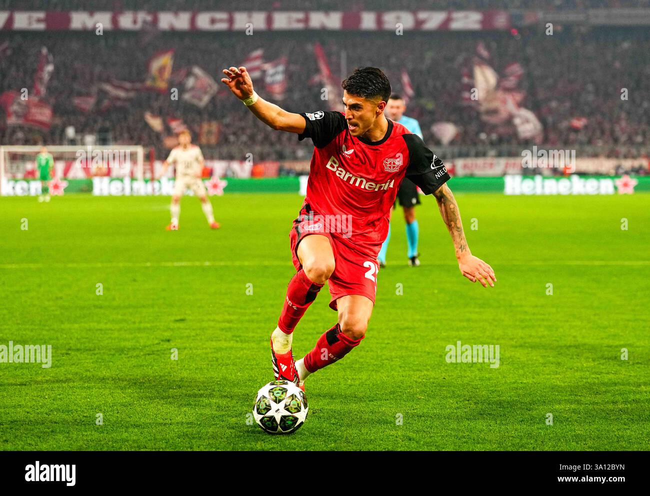 March 05 2025: Exequiel Palacios of Bayer 04 Leverkusen controls the ...