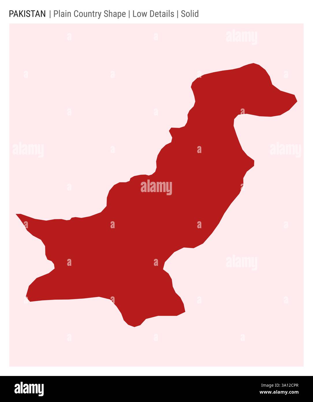 Pakistan plain country map. Low details. Solid style. Shape of Pakistan. Vector illustration ...