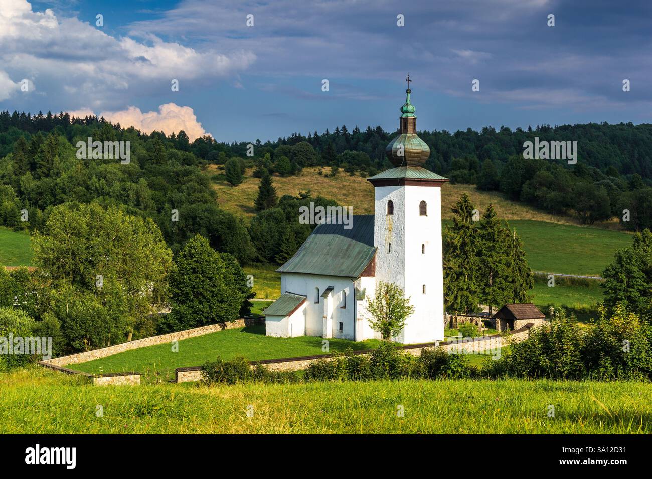 A view of The Church of Saint John The Baptist in Kremnicke Bane ...