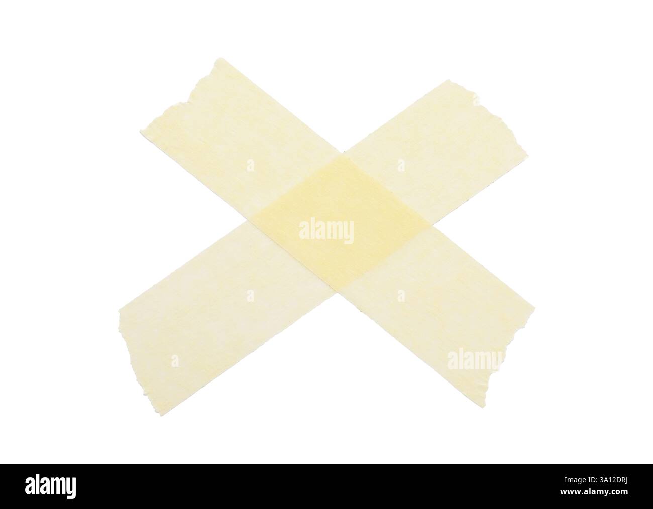 Cross made with masking tape isolated on white, top view Stock Photo ...